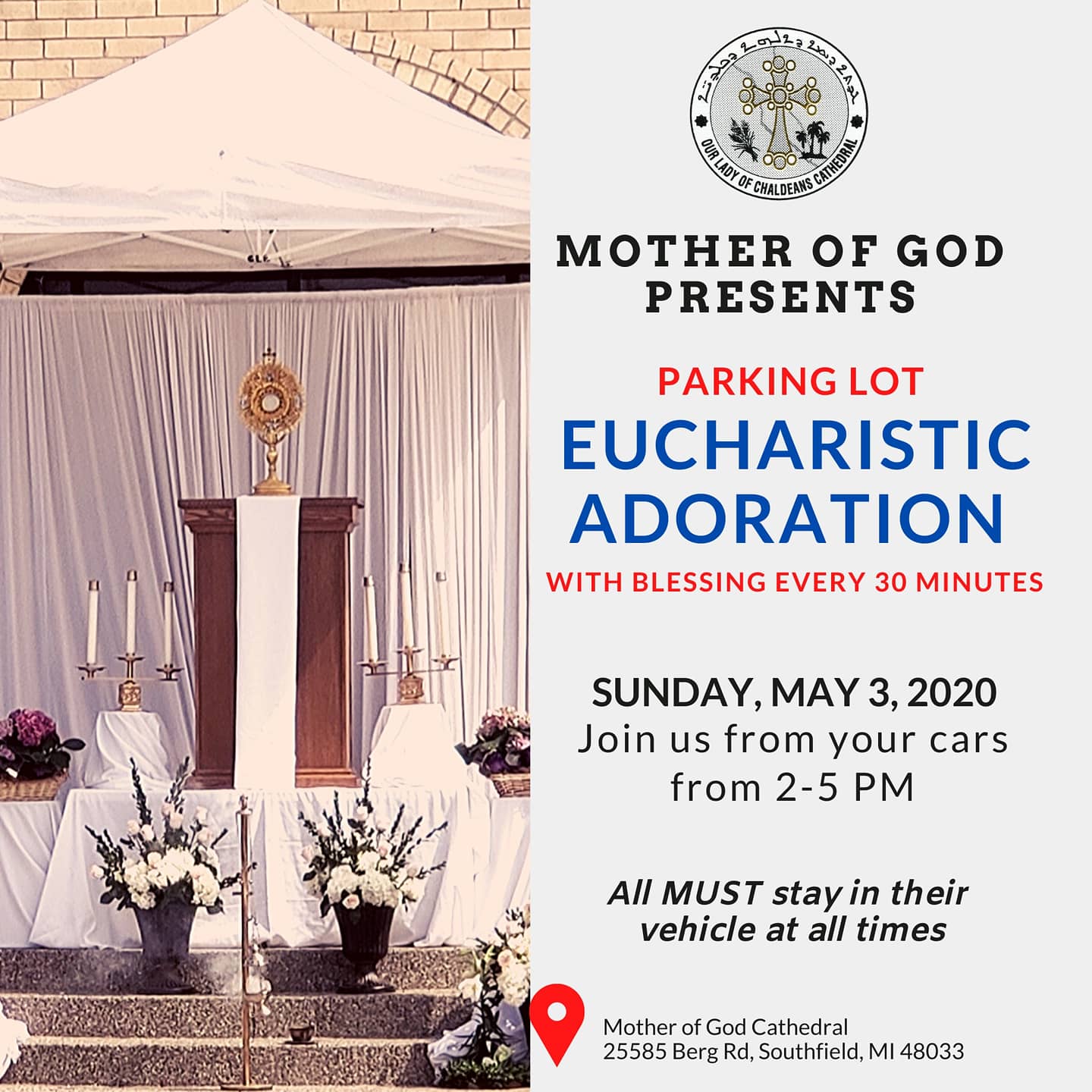 Parking Lot Adoration (Mother of God) - Chaldean Diocese of St. Thomas the Apostle U.S.A
