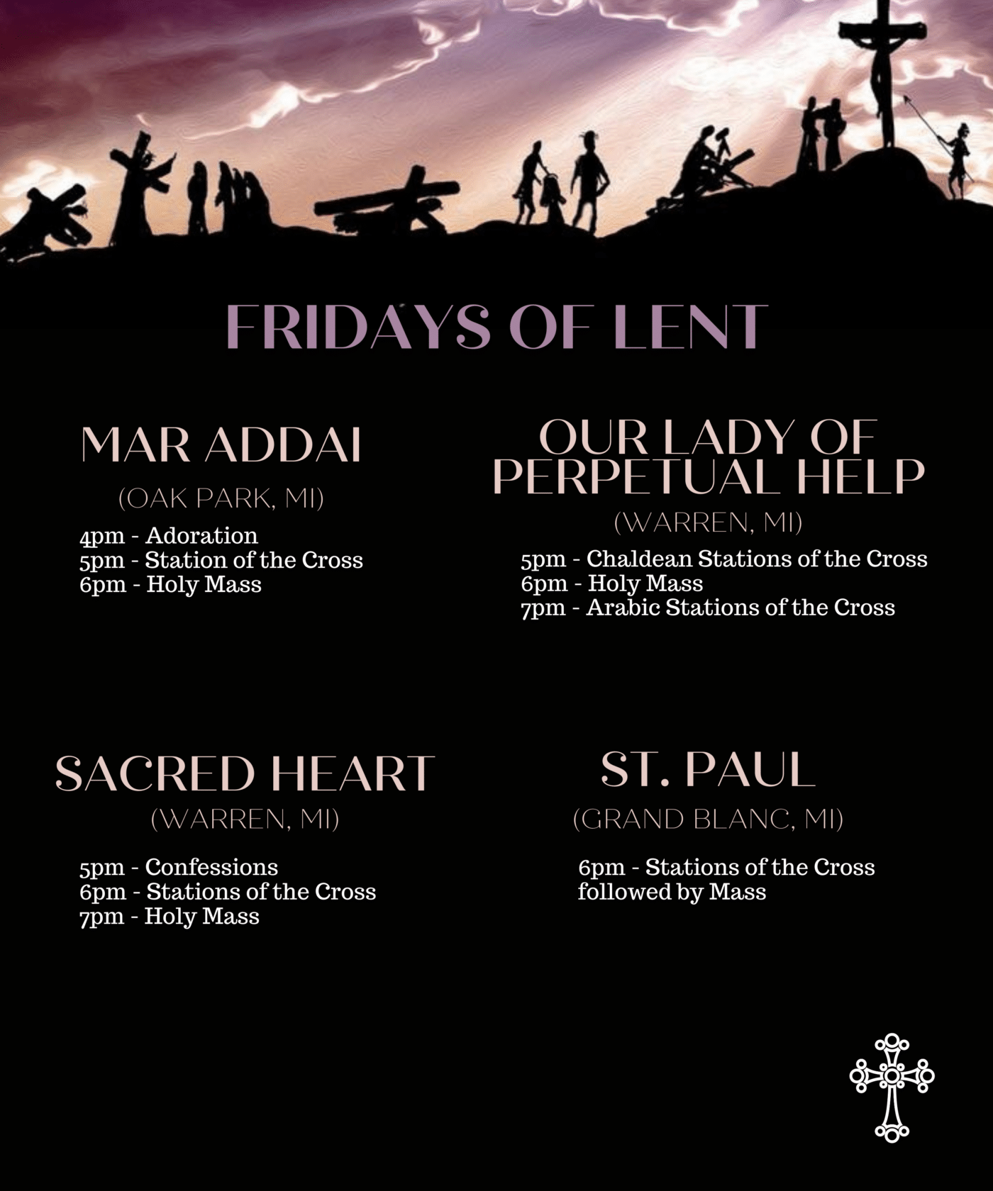 2024 Lent Schedules - Chaldean Diocese of St. Thomas the Apostle U.S.A
