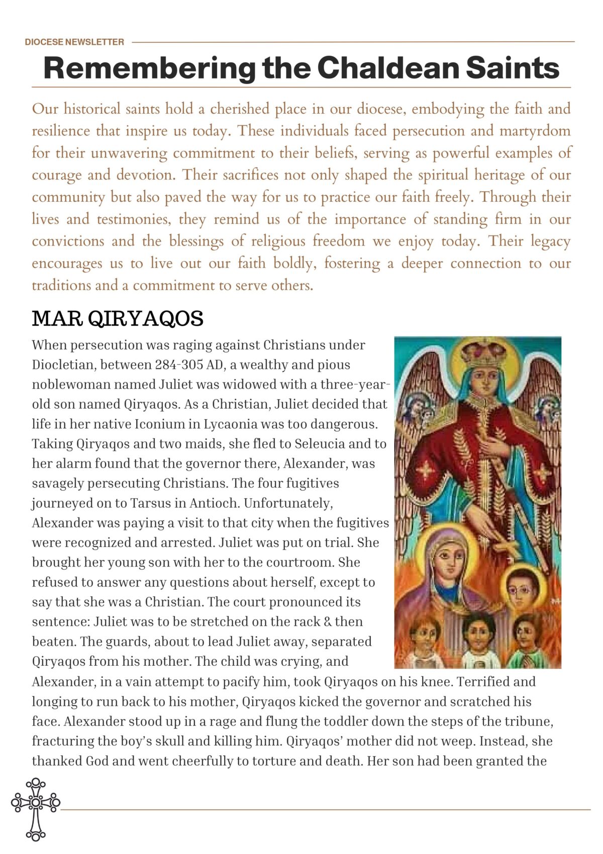 Remembering Chaldean Saints - Chaldean Diocese of St. Thomas the ...