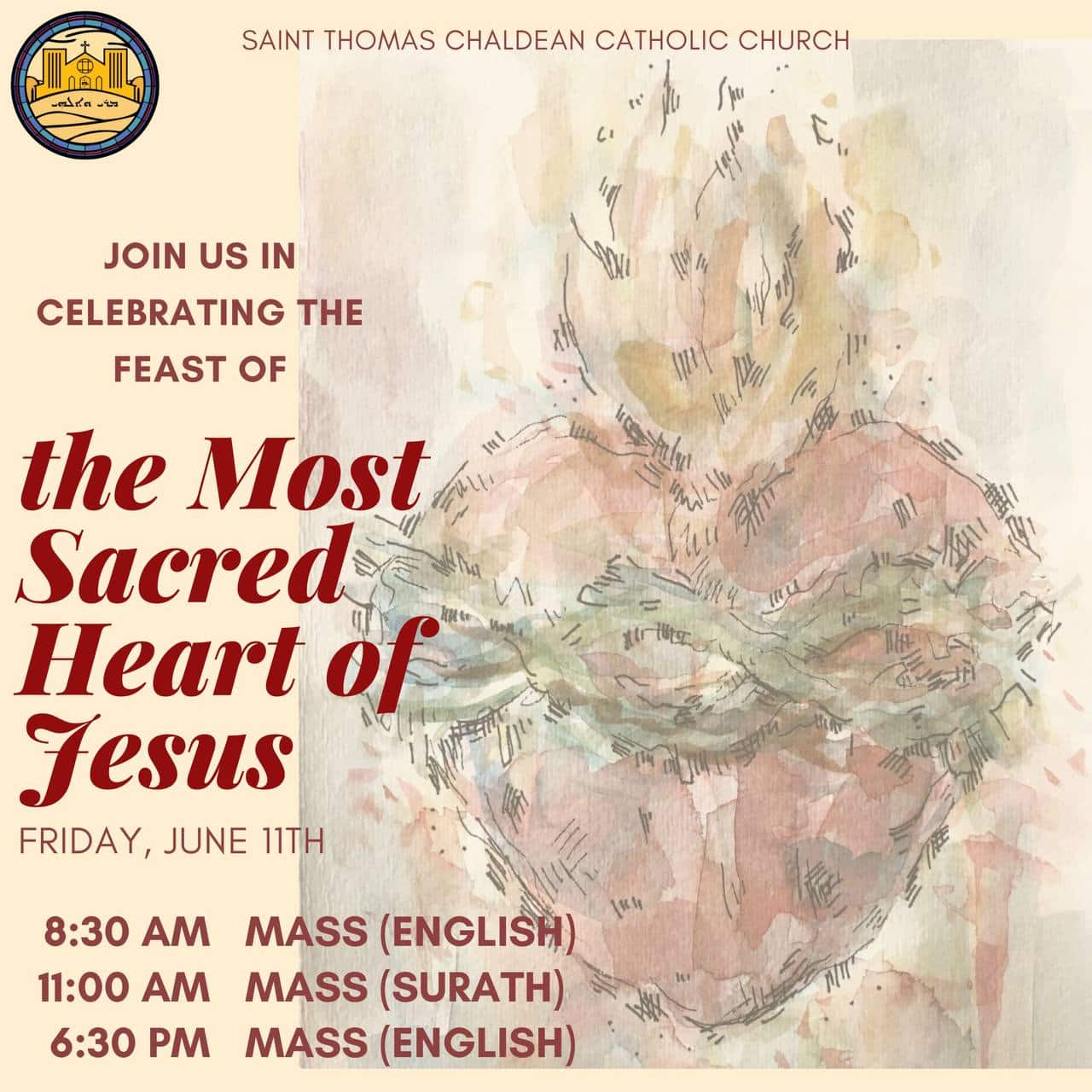Feast of the Sacred Heart 2021 - Chaldean Diocese of St. Thomas the ...